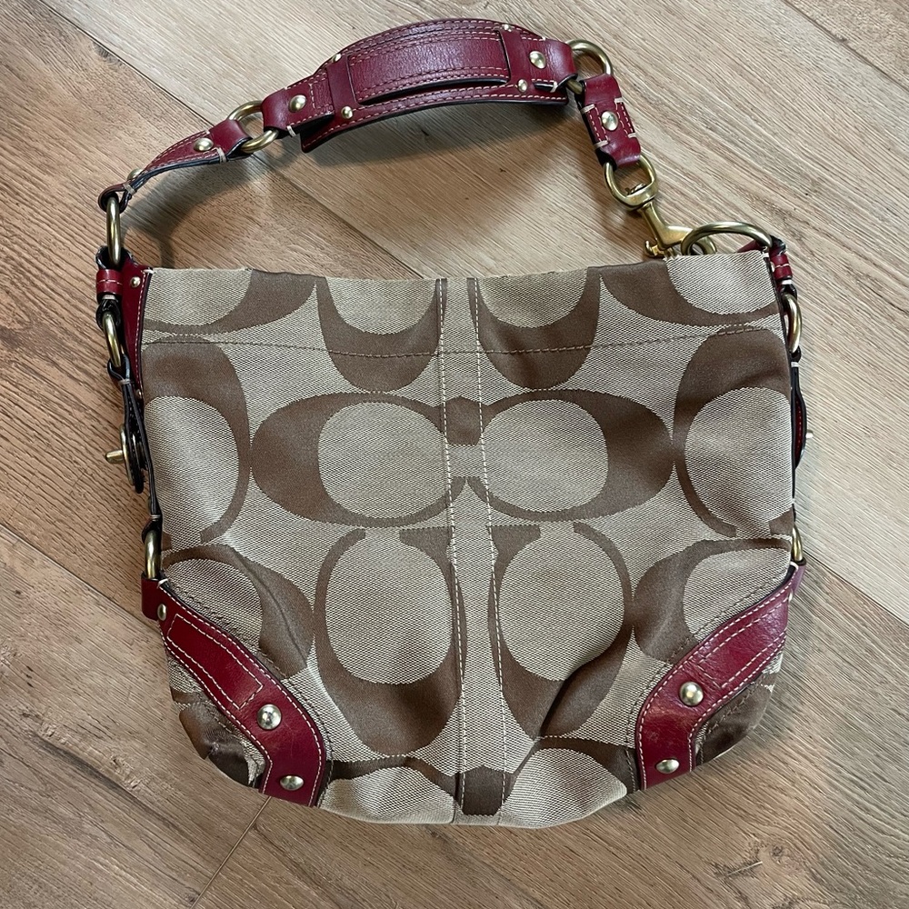 Coach Vintage Brown Signature C Logo Tote Handbag Y2k… - Gem